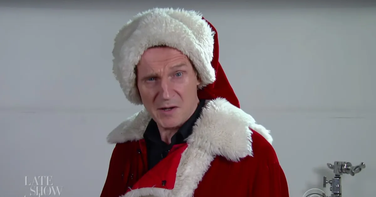 Liam Neeson Hilariously Auditions As Santa Claus On 'Late Show With Stephen Colbert' - Fame10